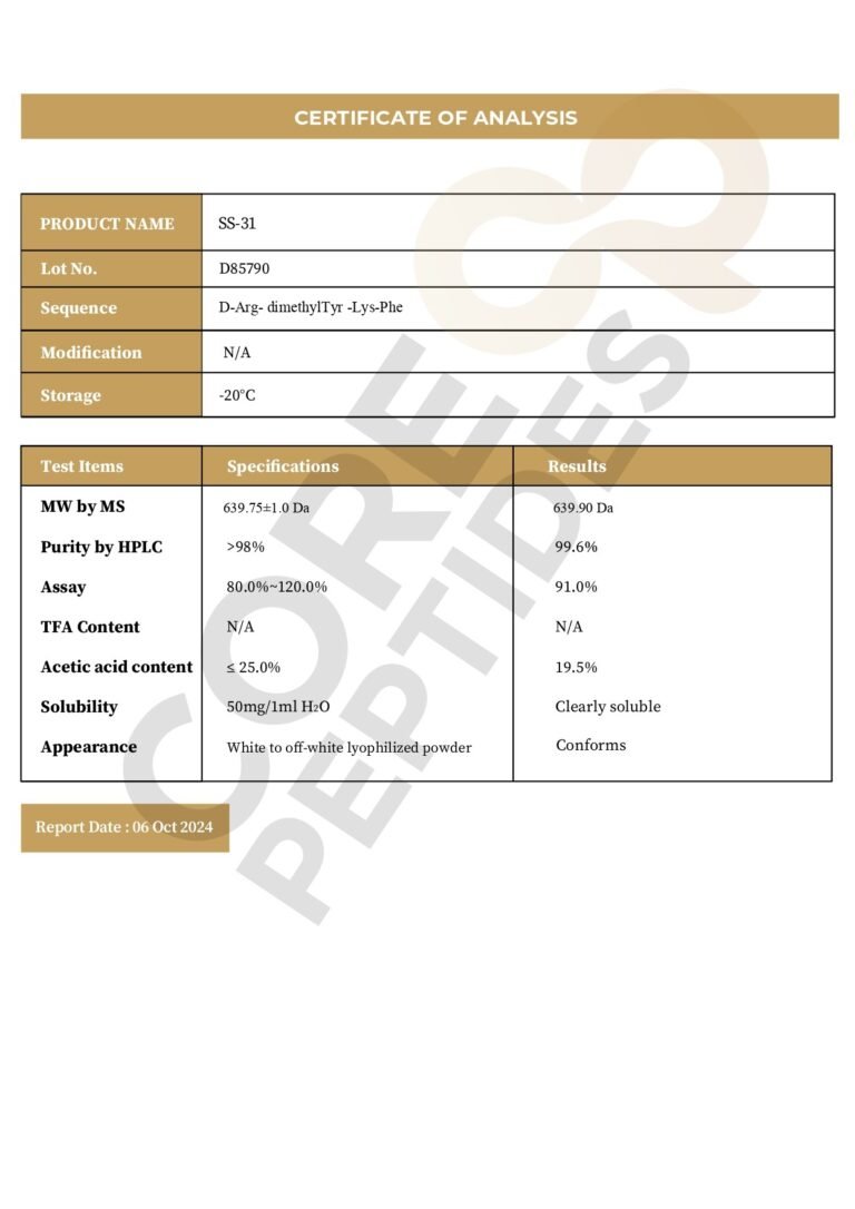 SS-31 (50mg) - Core Peptides Canada